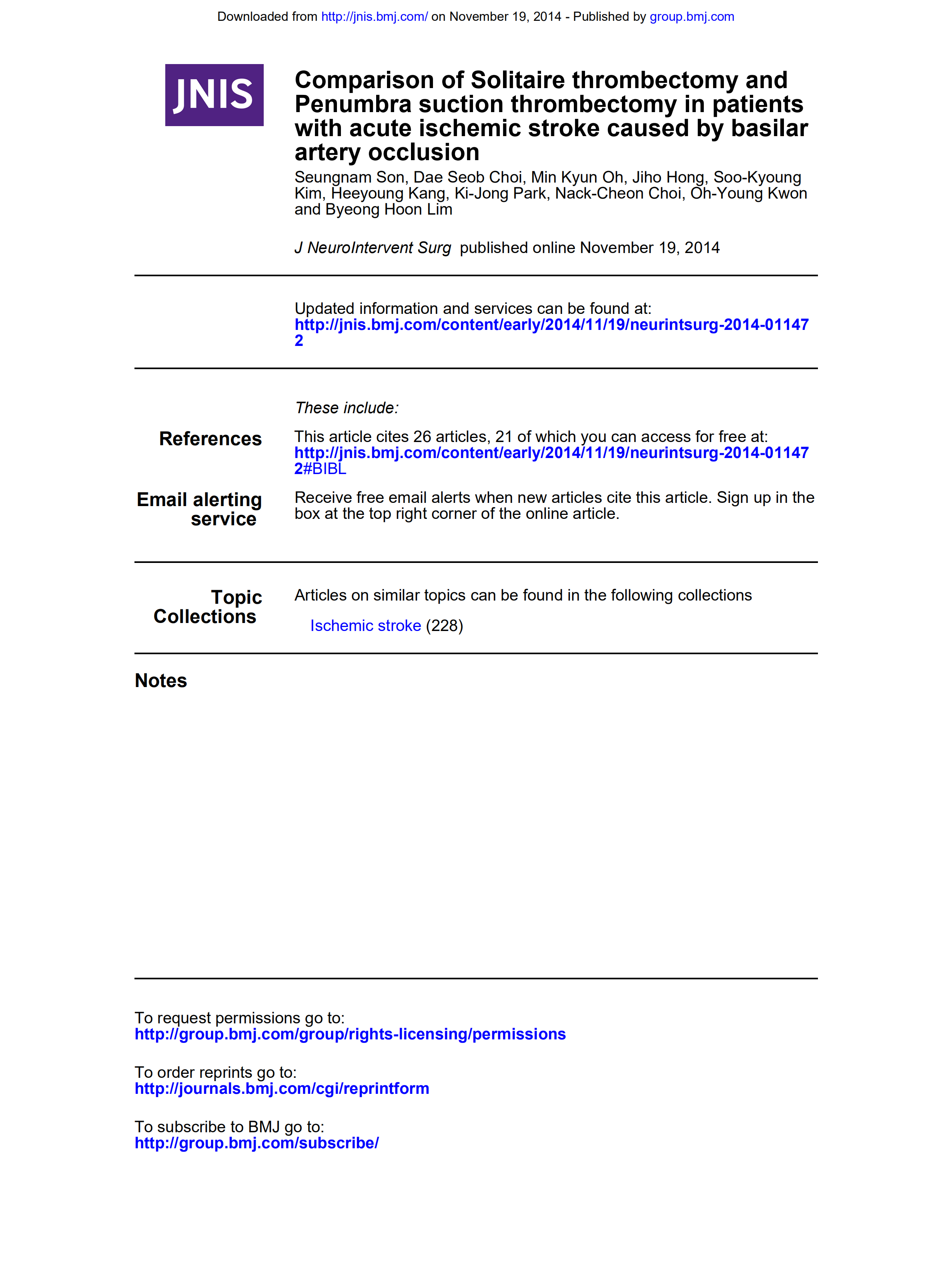 Comparison of Solitaire and Penumbra in BAO - Son JNIS 2014Nov - 脑医汇 ...