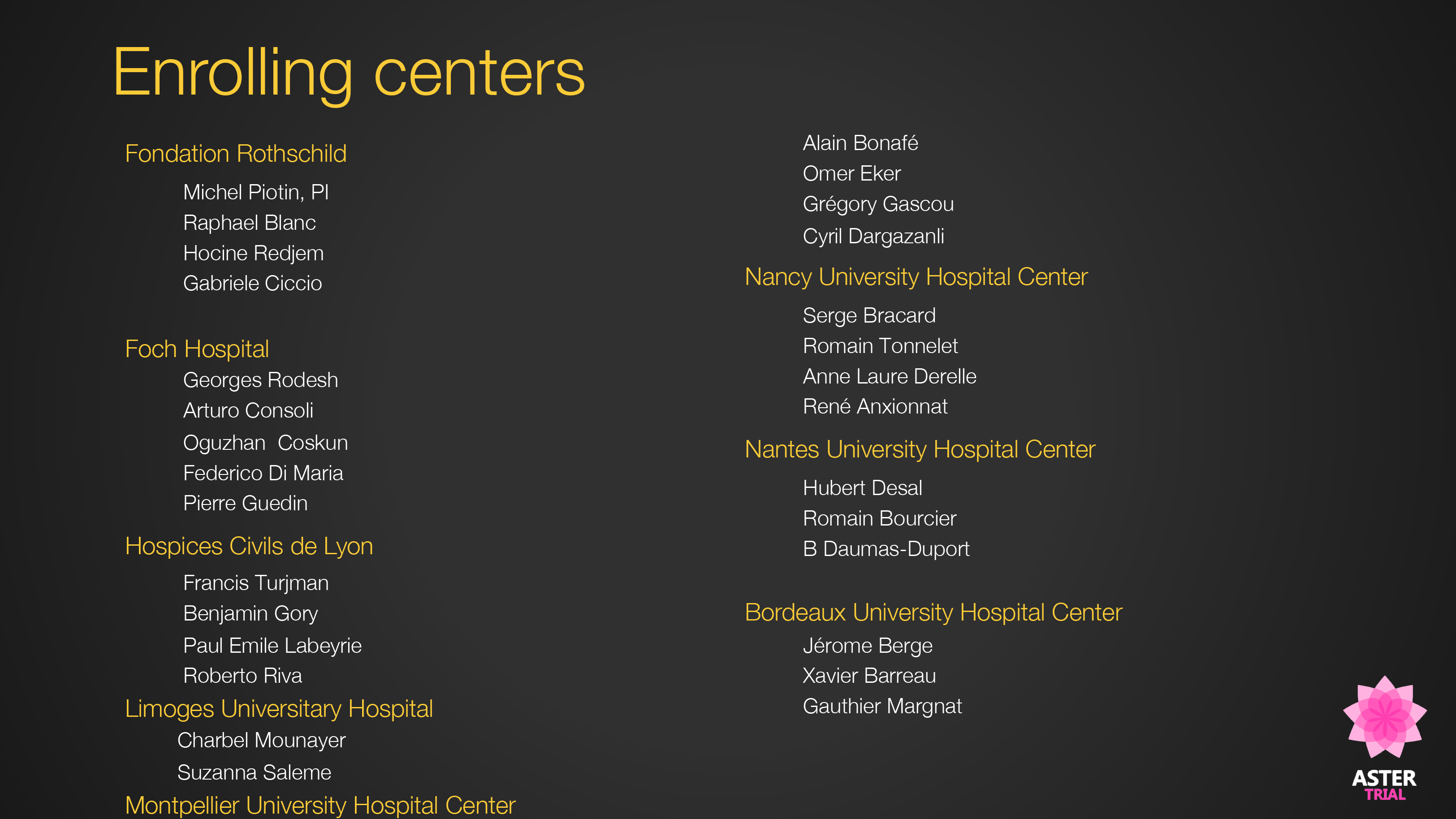 ASTER Presentation - 2017May ESOC - 脑医汇 - 神外资讯 - 神介资讯