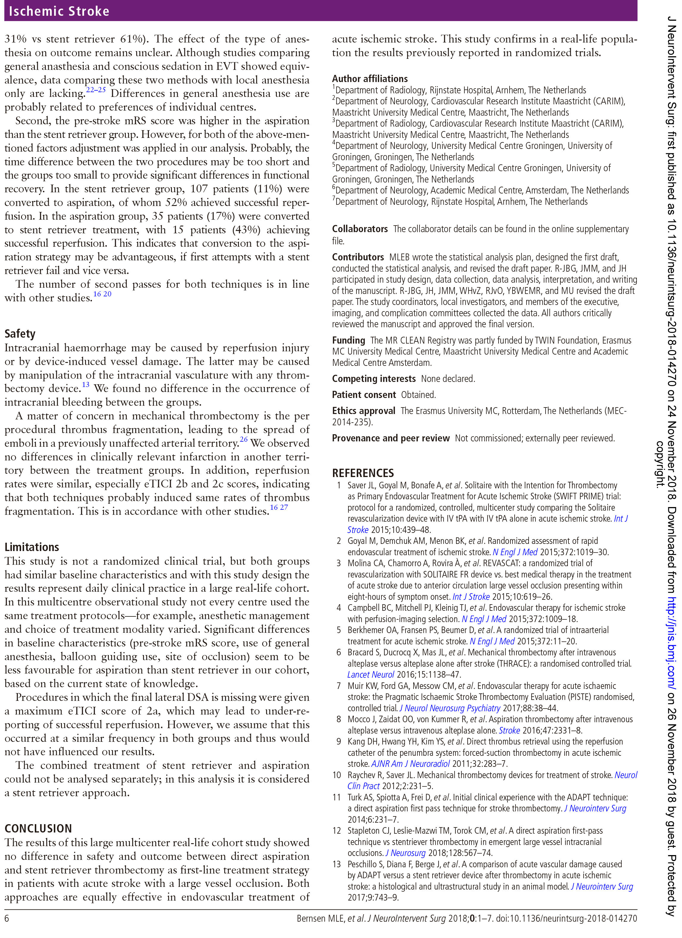 Equal performance of aspiration and stent retriever thrombectomy in ...