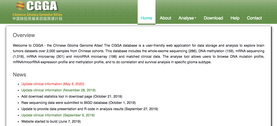 聚焦中国人群脑胶质瘤基因图谱 | 2020年CGGA临床数据更新 - 脑医汇